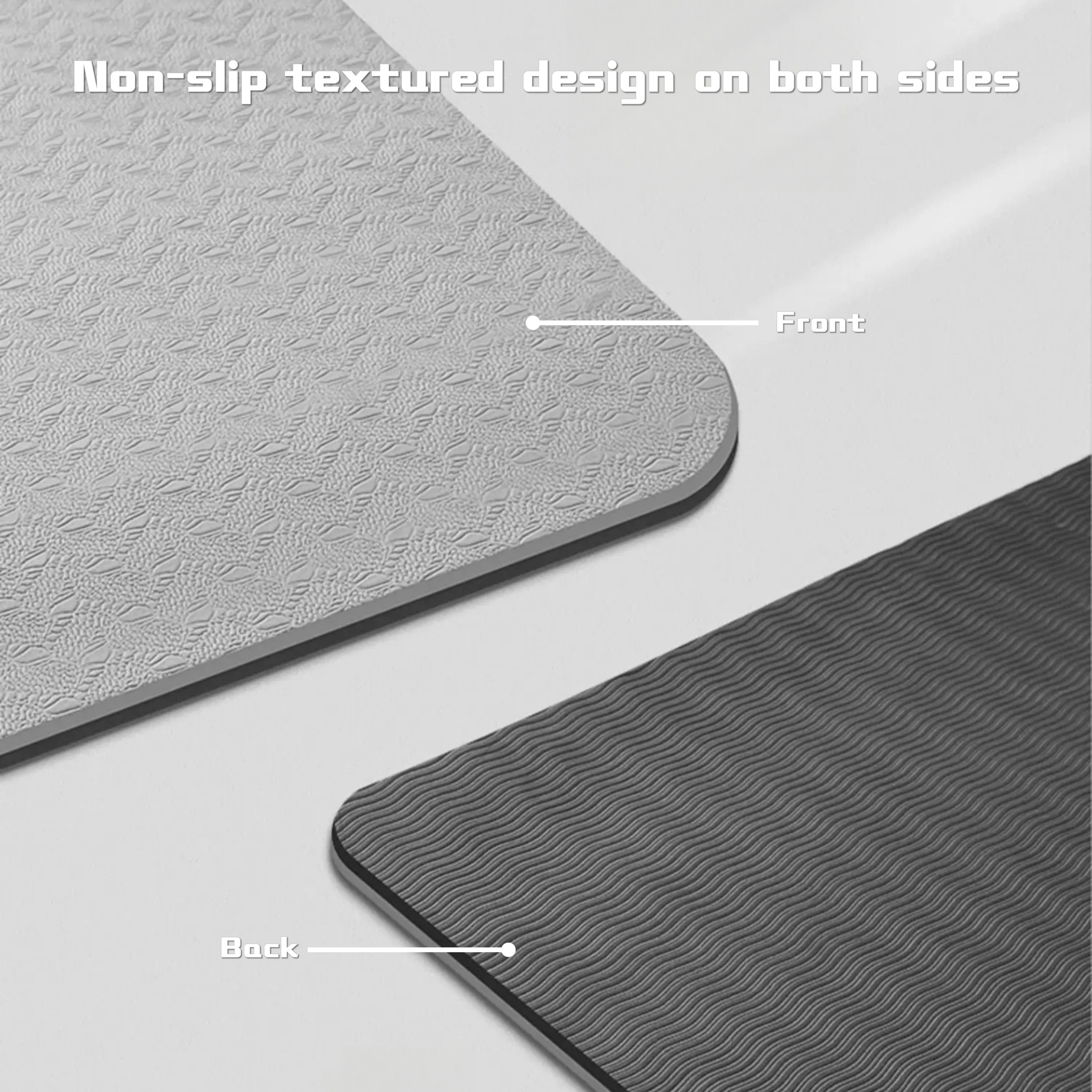 FUYOGI Yoga Mat 8MM TPE Non-Slip Soft High Density Extra Thick Beginner ...