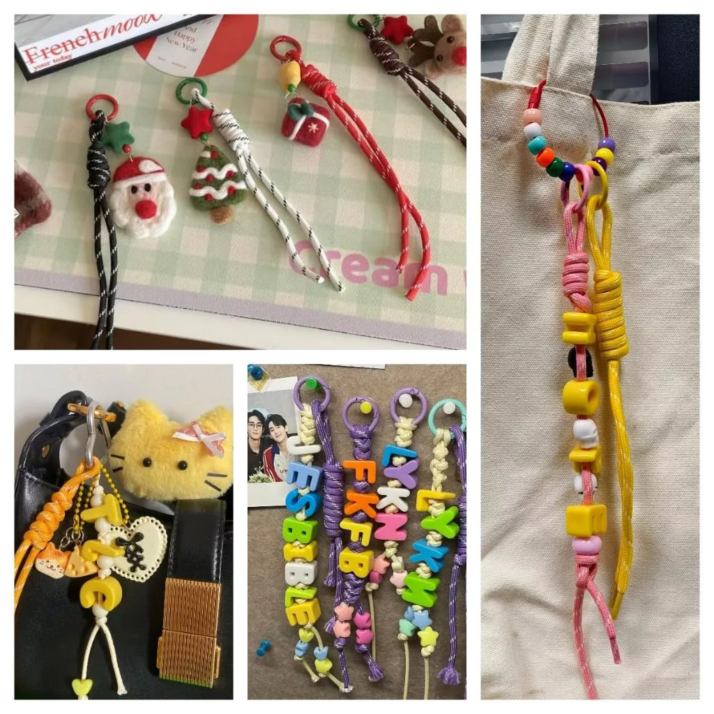 Color Braided Lanyard Keychain Knot Nylon Rope for Car Backpack Strap ...