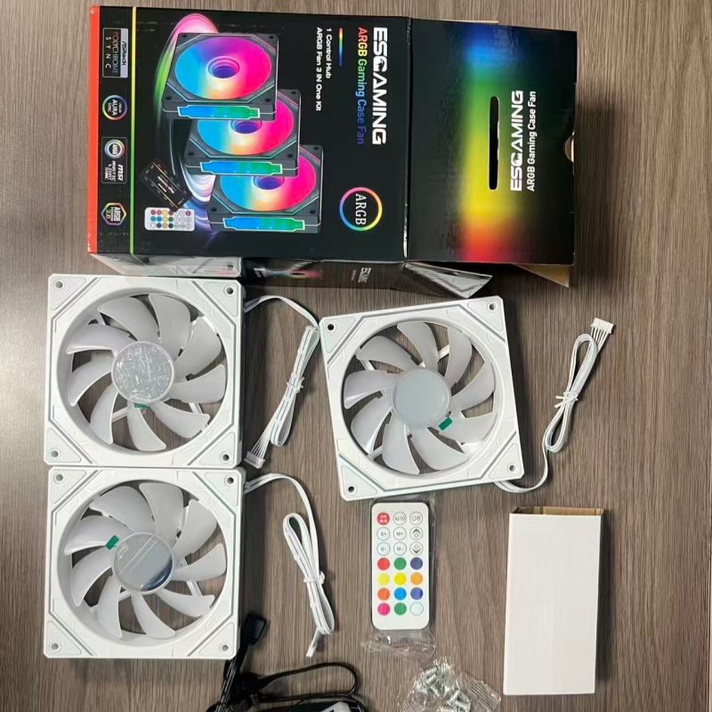 Esgaming 3in1 ARGB Case Fan 6PIN PWM 120mm CPU Fan With Hub Control ...