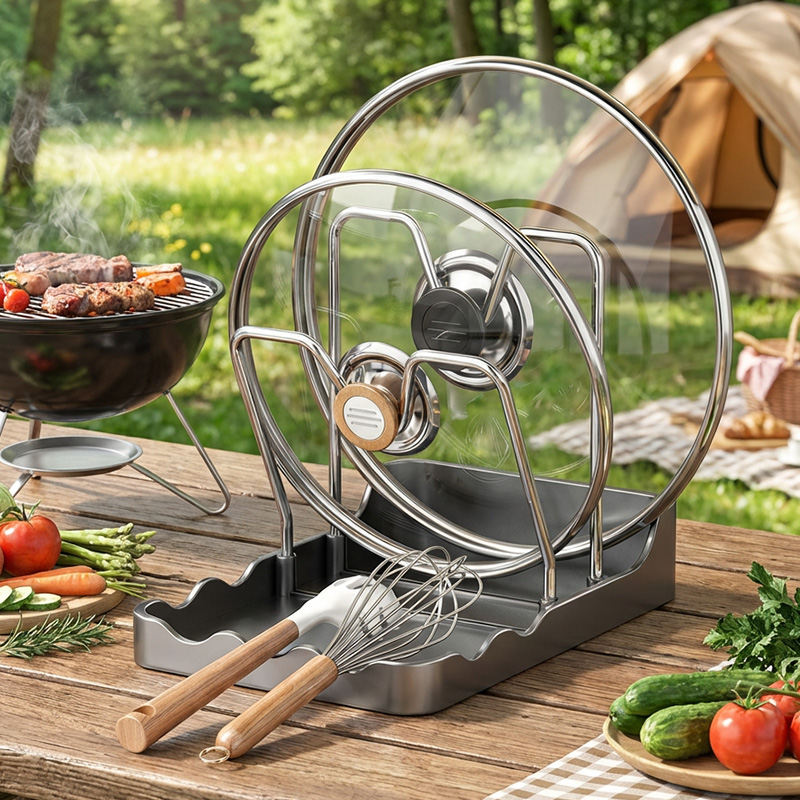 Pot Lid Rack for Kitchen Foldable Shelf Storage Rack Cutting Board Rack ...