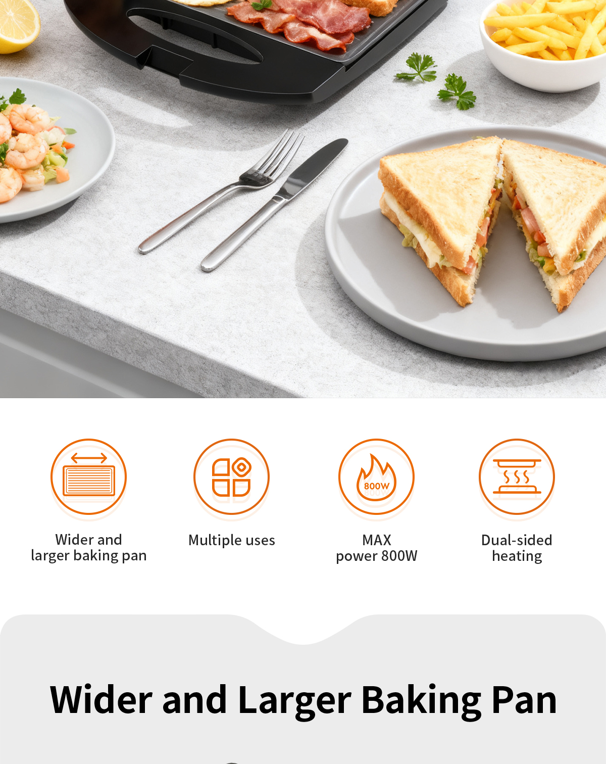 【New】Gaabor Sandwich Maker Portable Multi-Function Toaster Frying Pan ...