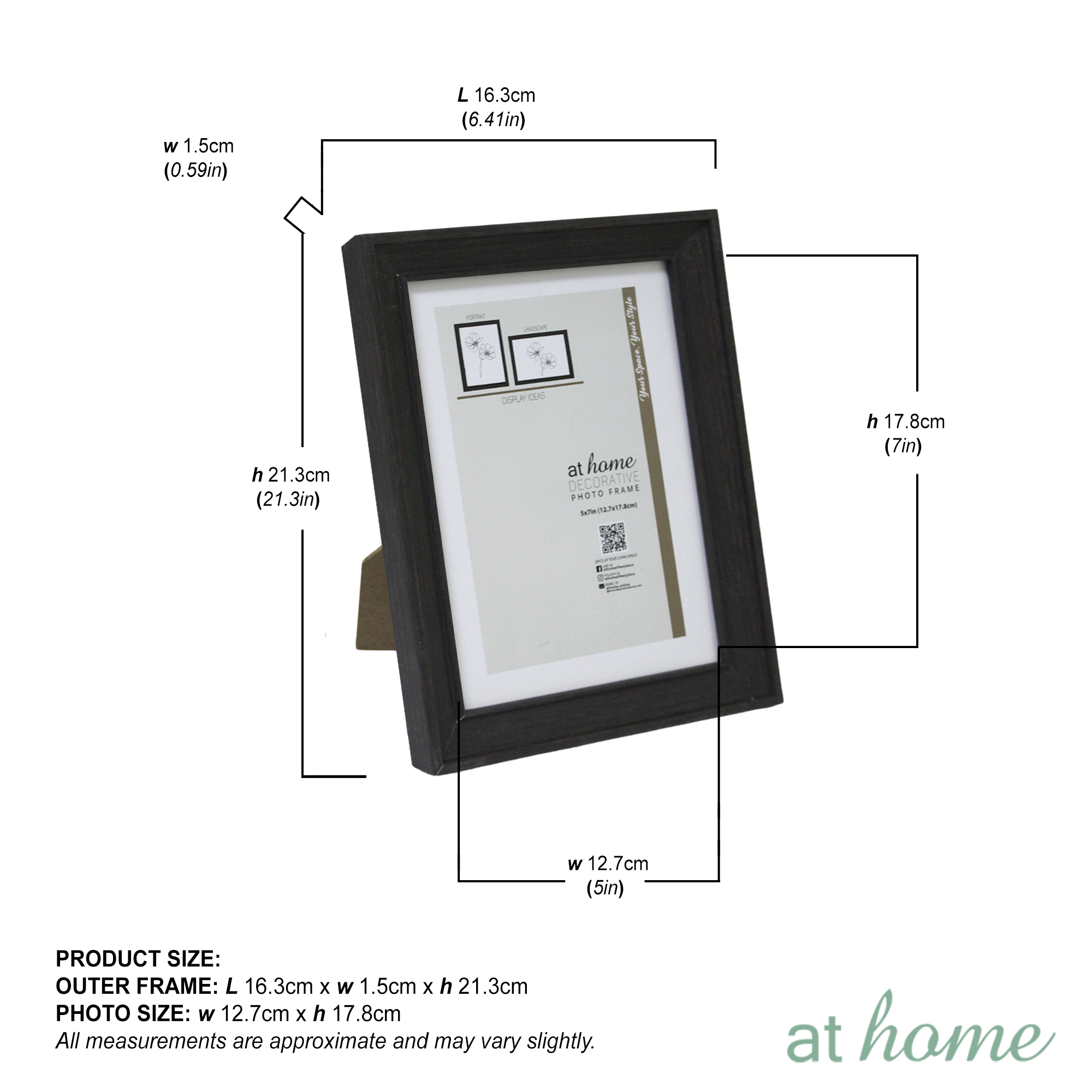AT HOME Decor Frames Essential Jazz/Minimal Photo Frame – 5R 8R Picture ...