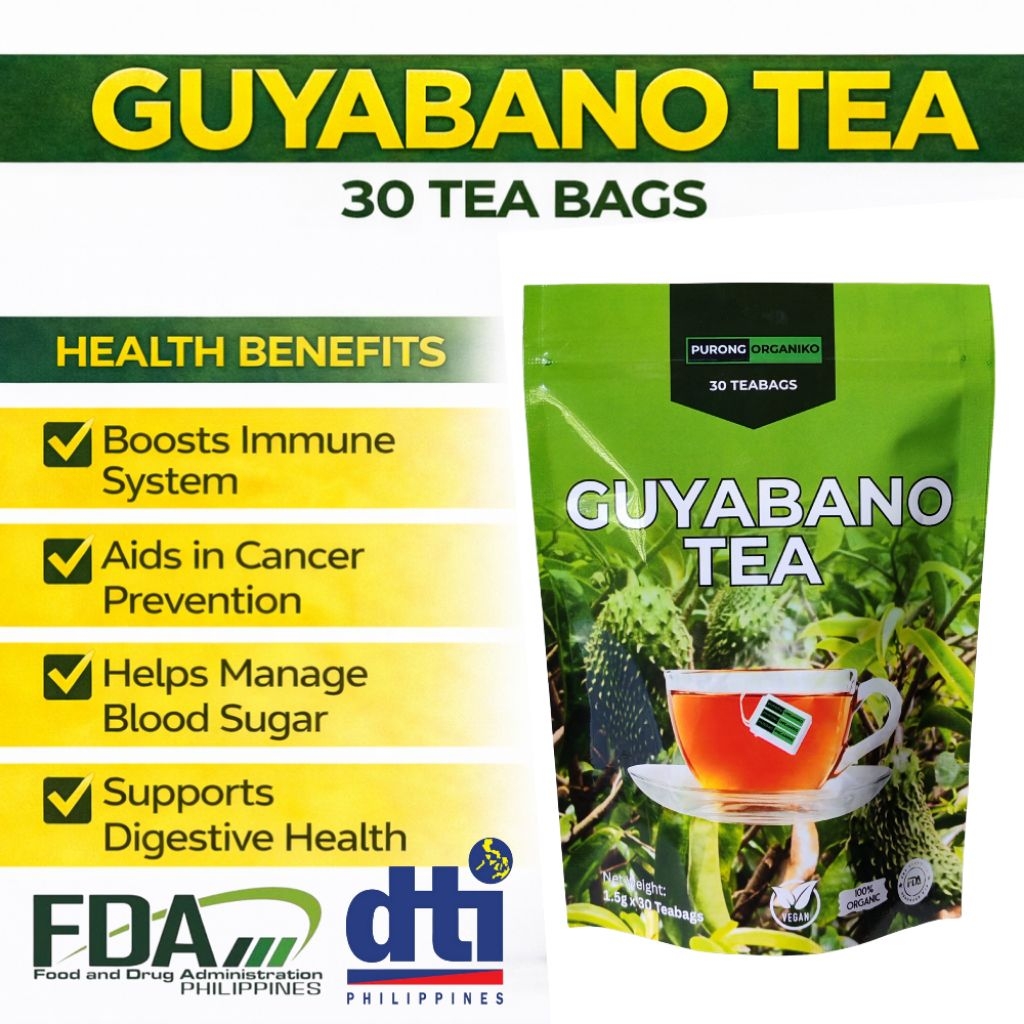 PURE GUYABANO LEAF TEA 30 TEABAGS /ORGANIC/ | Shopee Philippines