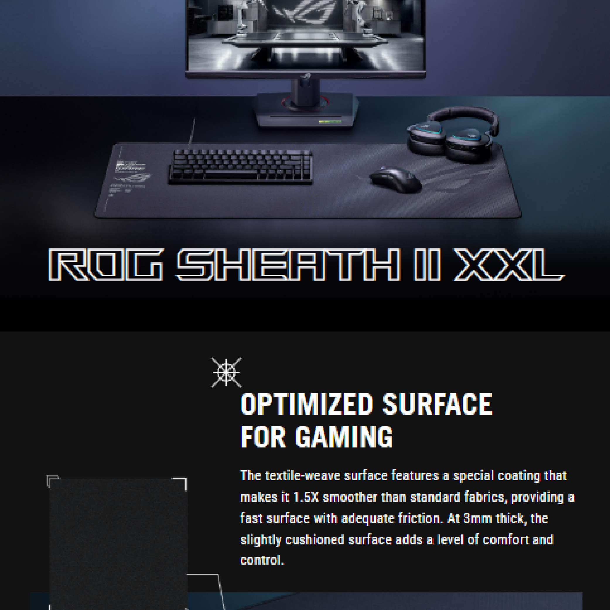 Asus ROG Sheath II XXL with Advanced Cooling Fabric Gaming Mouse Pad ...