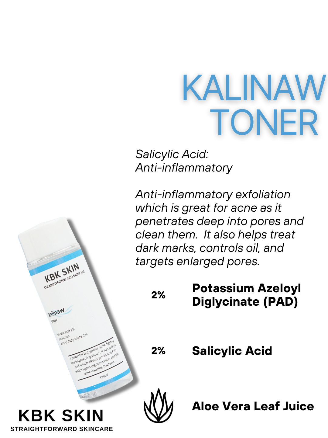 KBK SKIN KALINAW TONER (SALICYLIC ACID 2% + POTASSIUM AZELOYL ...