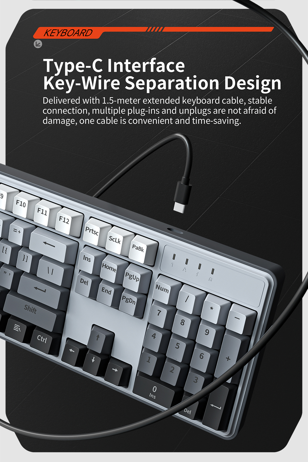 ZIFRIEND ZT104 Wired Mechanical Keyboard With Numpad 104Keys Hot ...