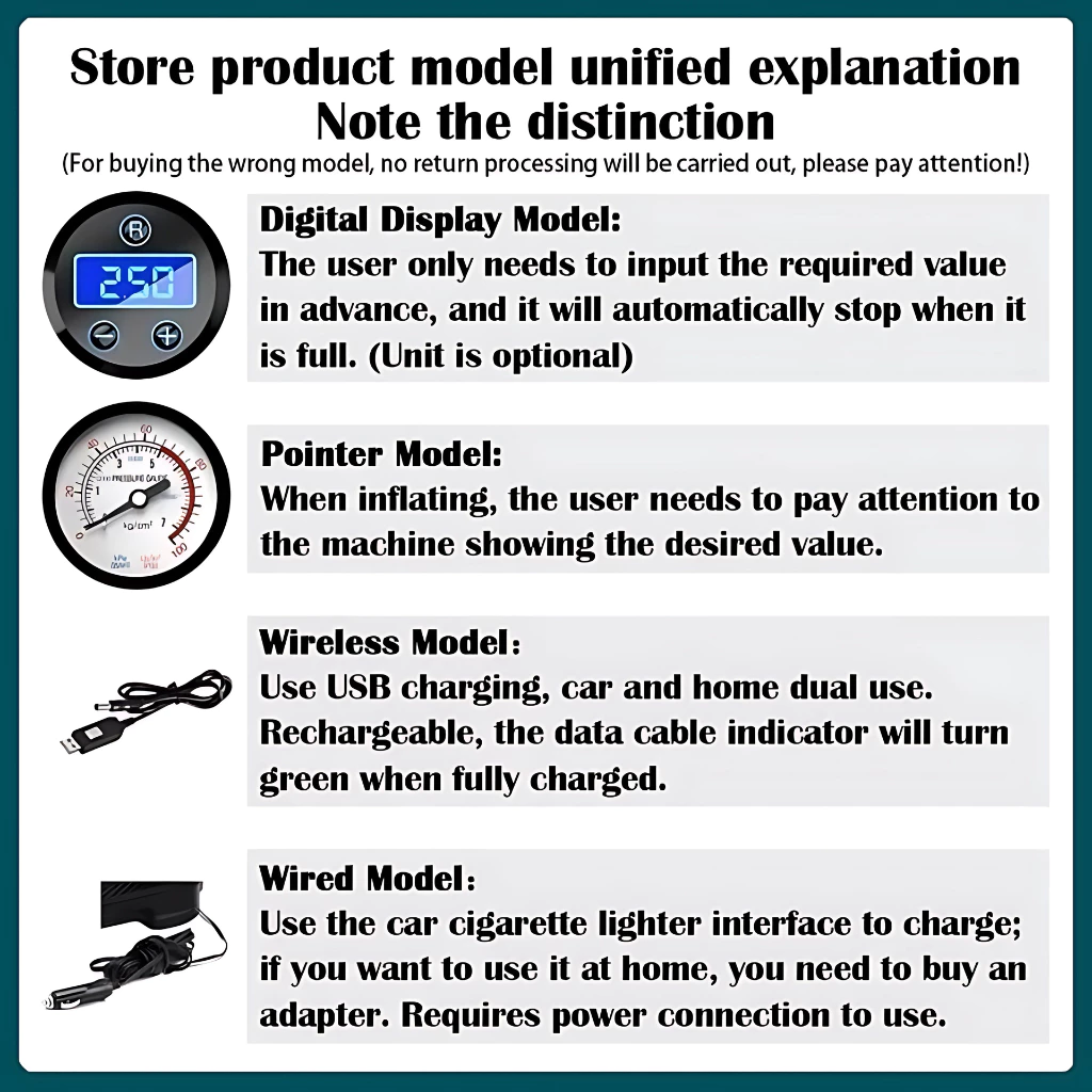 12V AIR COMPRESSOR ST211A Car Tire Inflator Portable 150 PSI Air ...