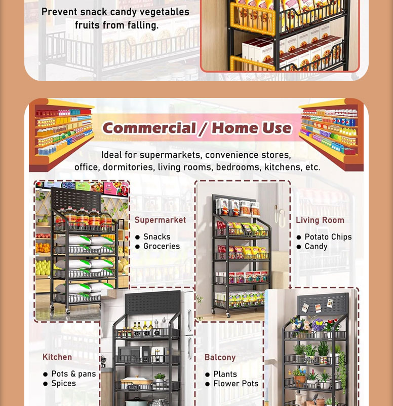 Metal Rack Organizer Layer Supermarket Shelves Snack Shelf Steel Rack ...