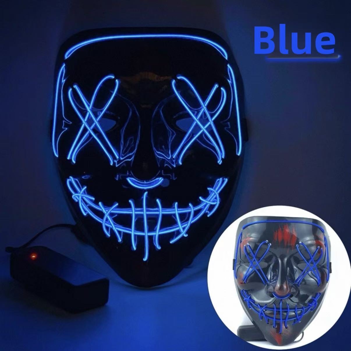 Halloween LED Fluorescent Mask V for Vendetta LED Glowing Mask ...