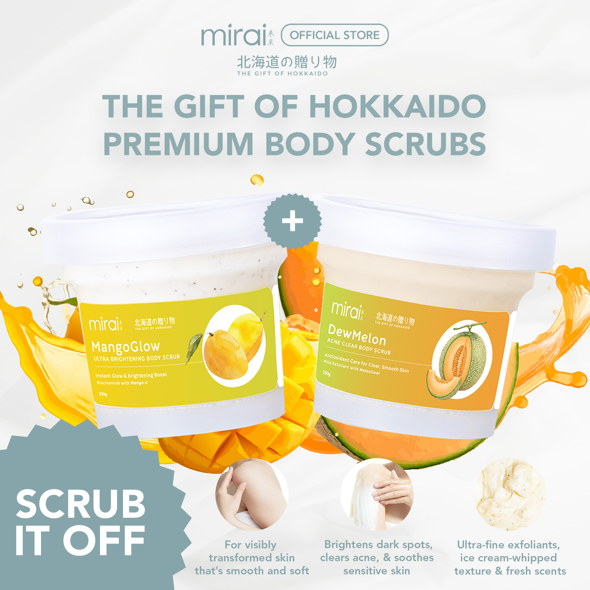 Mirai MangoGlow + DewMelon Ultra Brightening Body Scrub With ...