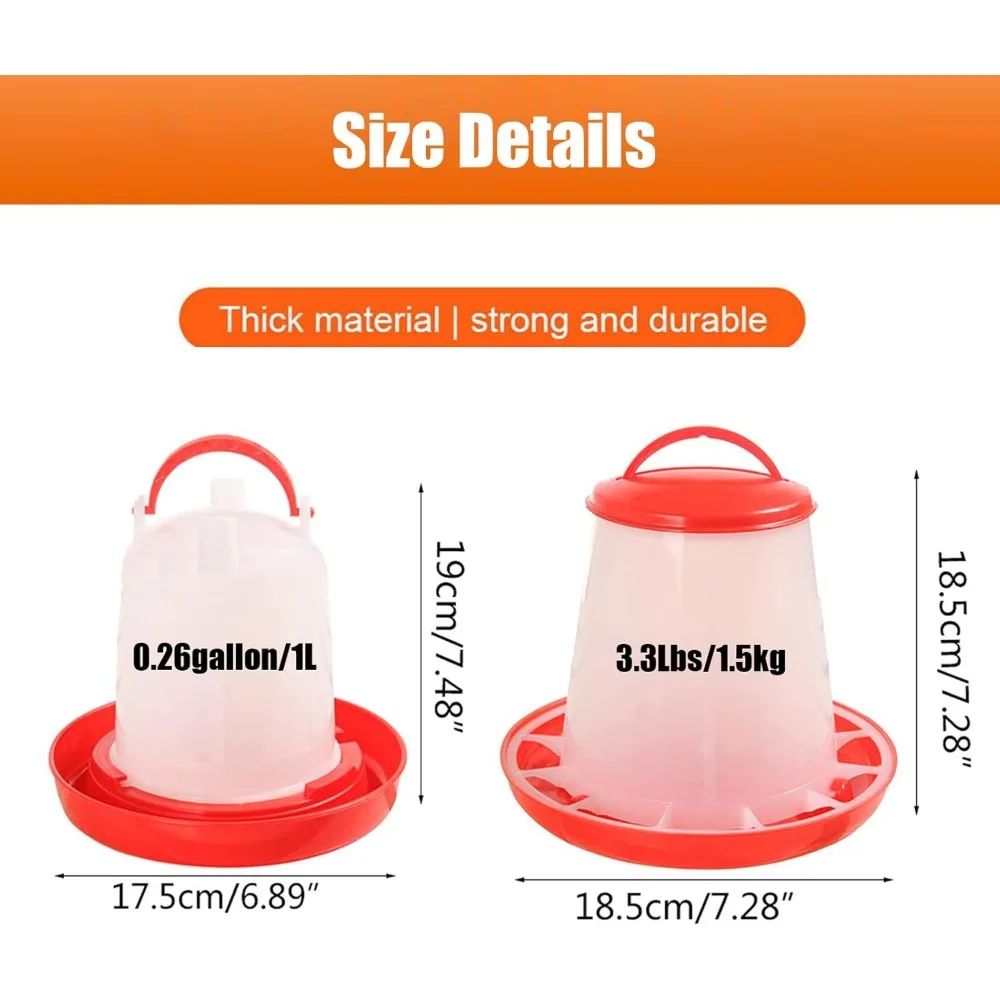 BUY 1 TARE 1 2PCAutomatic Chicken Feeder Drinker Fowl ChickenPoultry ...