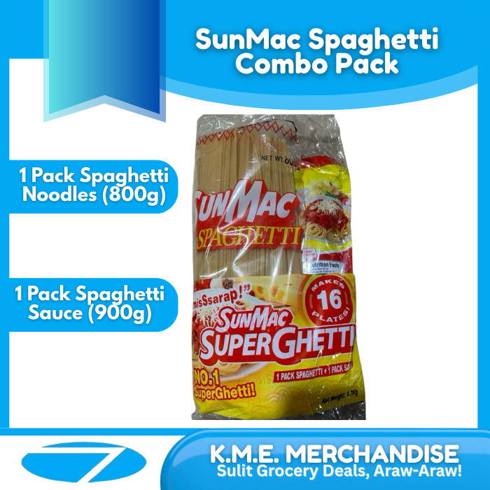 SunMac Spaghetti Combo Pack Noodles with Sauce (1.7kg) | Shopee Philippines