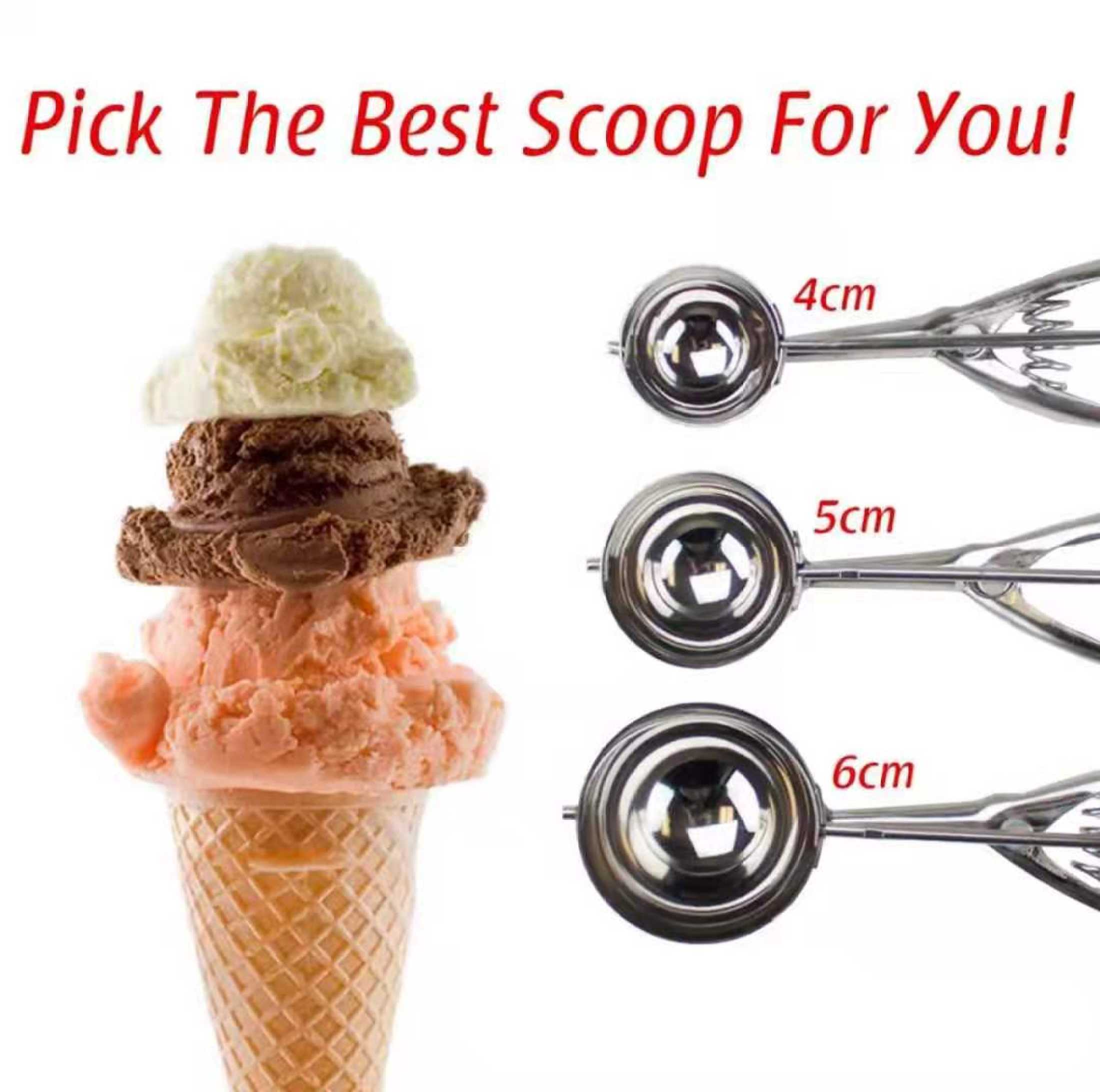 DIY Thickened 304 Stainless Steel Ice Cream Scoop Fruit Ball Maker Ice ...