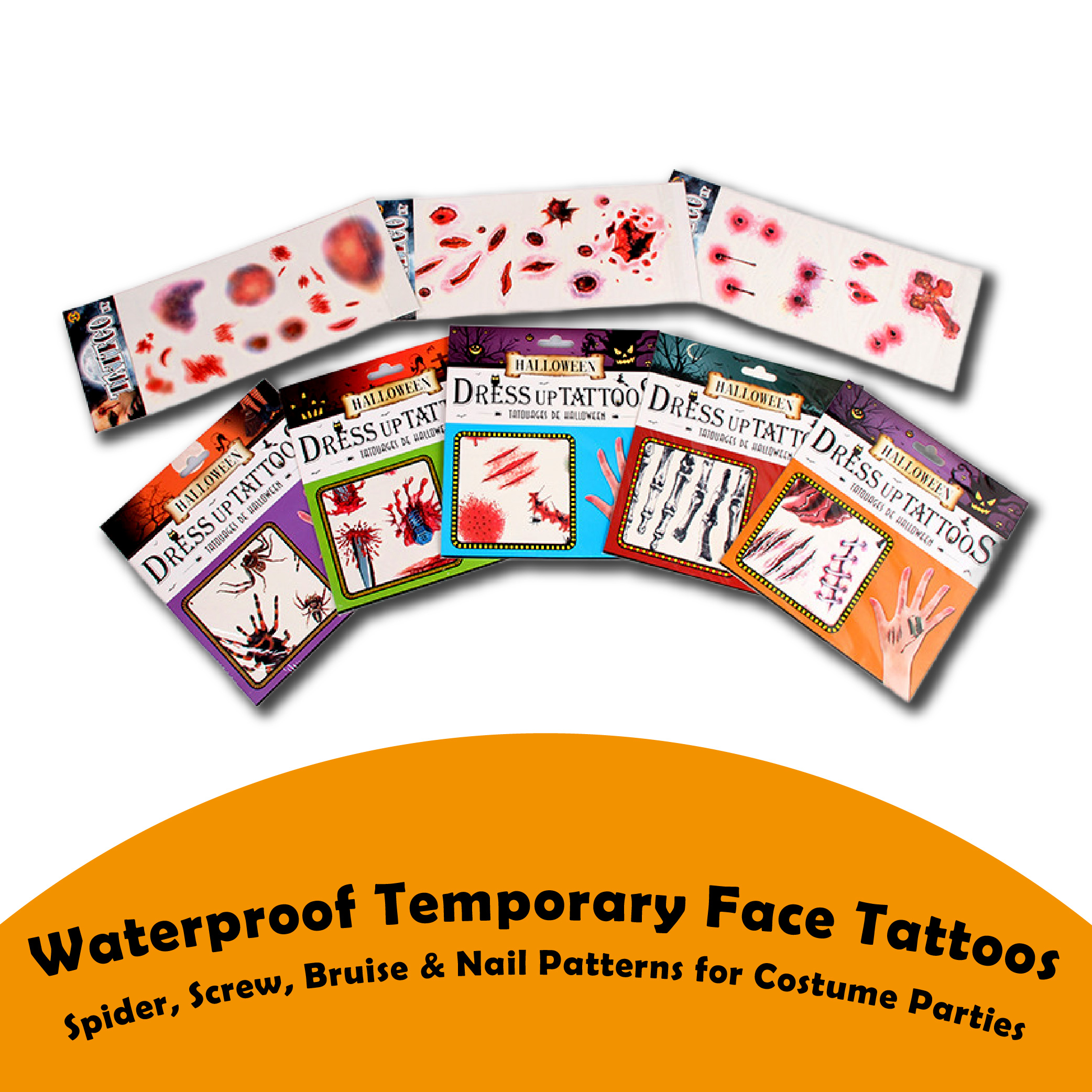 Steve Kyle Realistic Halloween Temporary Tattoo Stickers Scary Nail ...