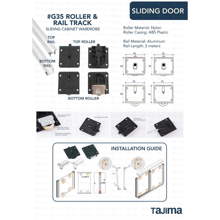 Sliding Wardrobe Roller Rail System, Nylon Pulley Cabinet Door Track ...