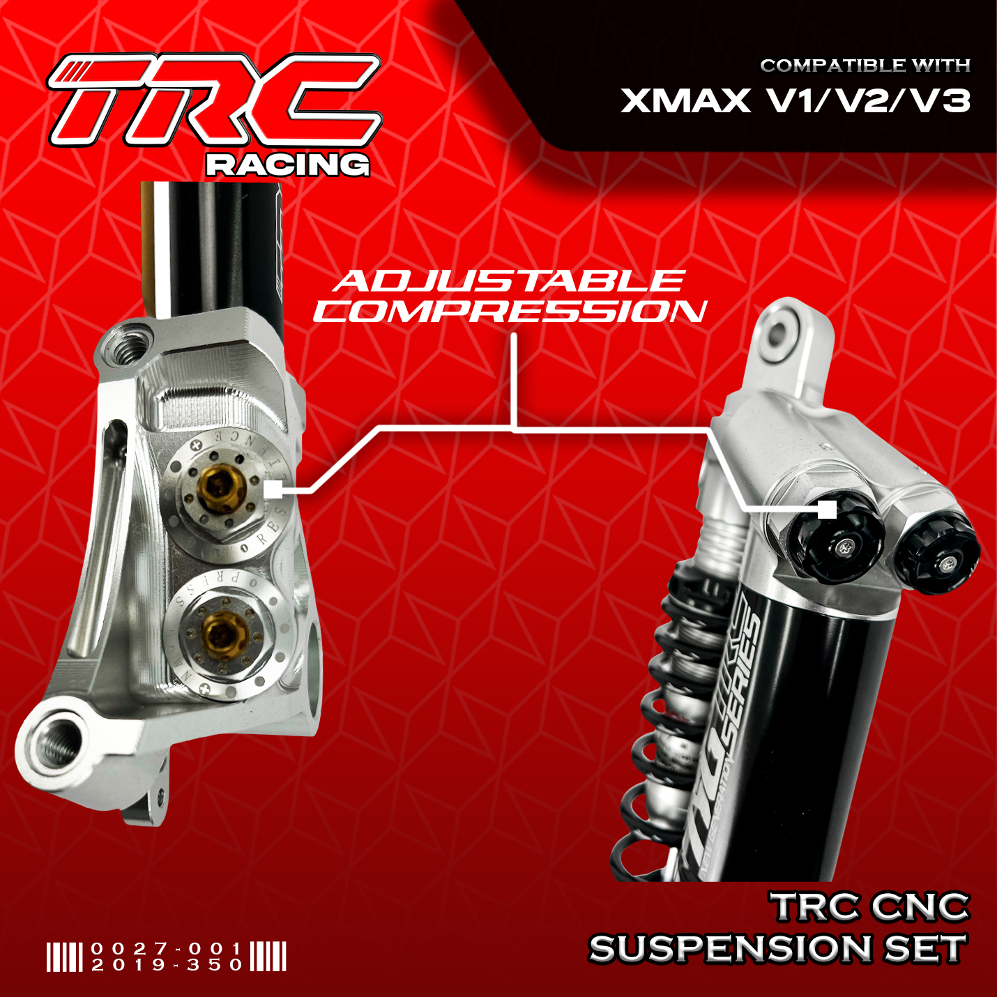 TRC Racing CNC FULLY ADJUSTBLE SUSPENSION SET FOR XMAX V1/V2/V3 0027 ...