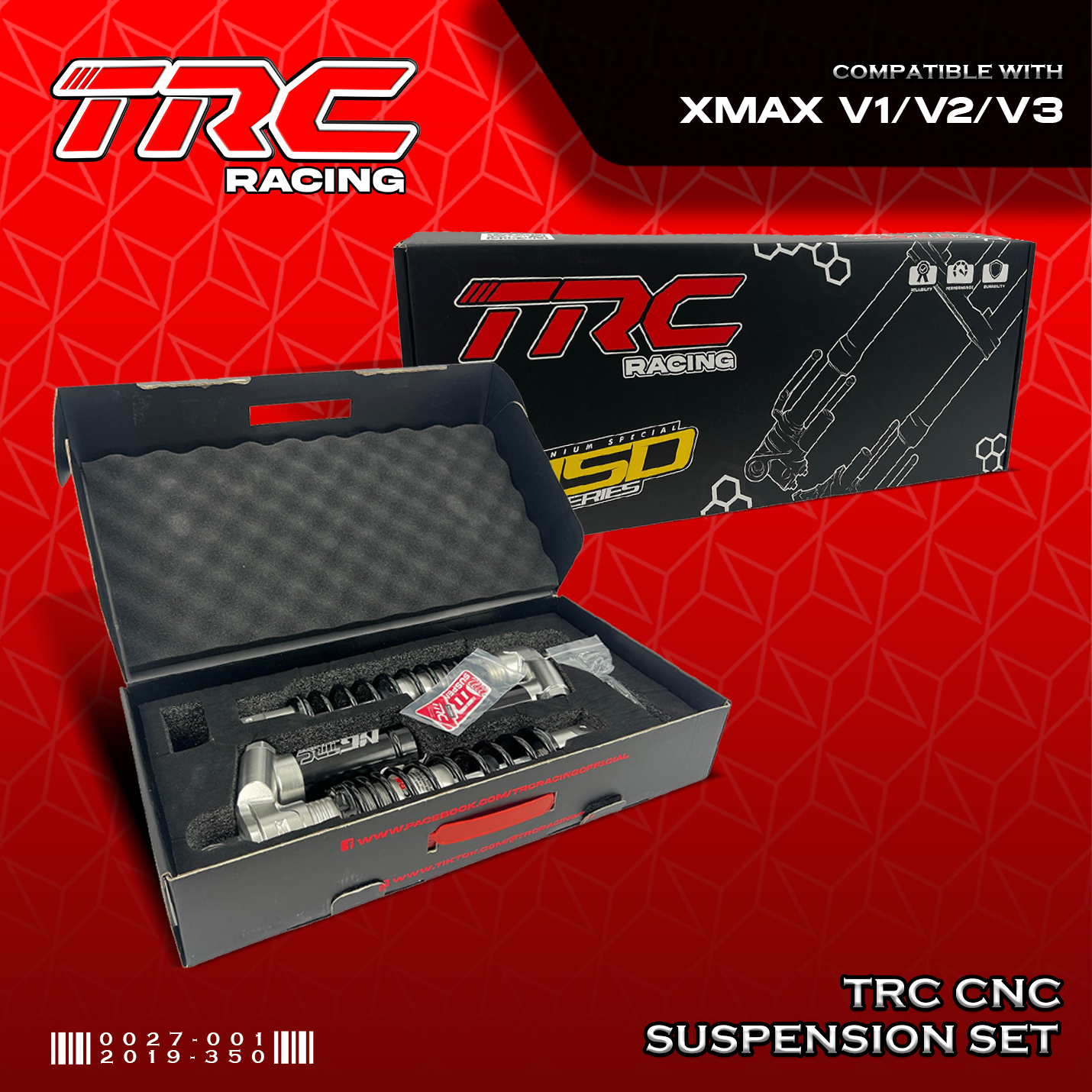 TRC Racing CNC FULLY ADJUSTBLE SUSPENSION SET FOR XMAX V1/V2/V3 0027 ...