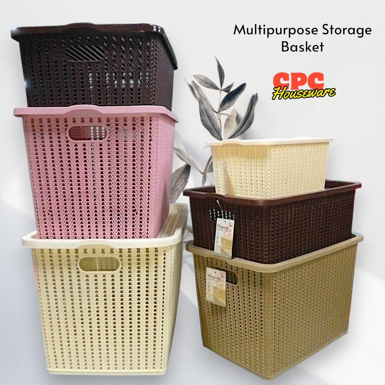 Multipurpose Rattan Design Storage Box With Cover/Plastic Storage ...