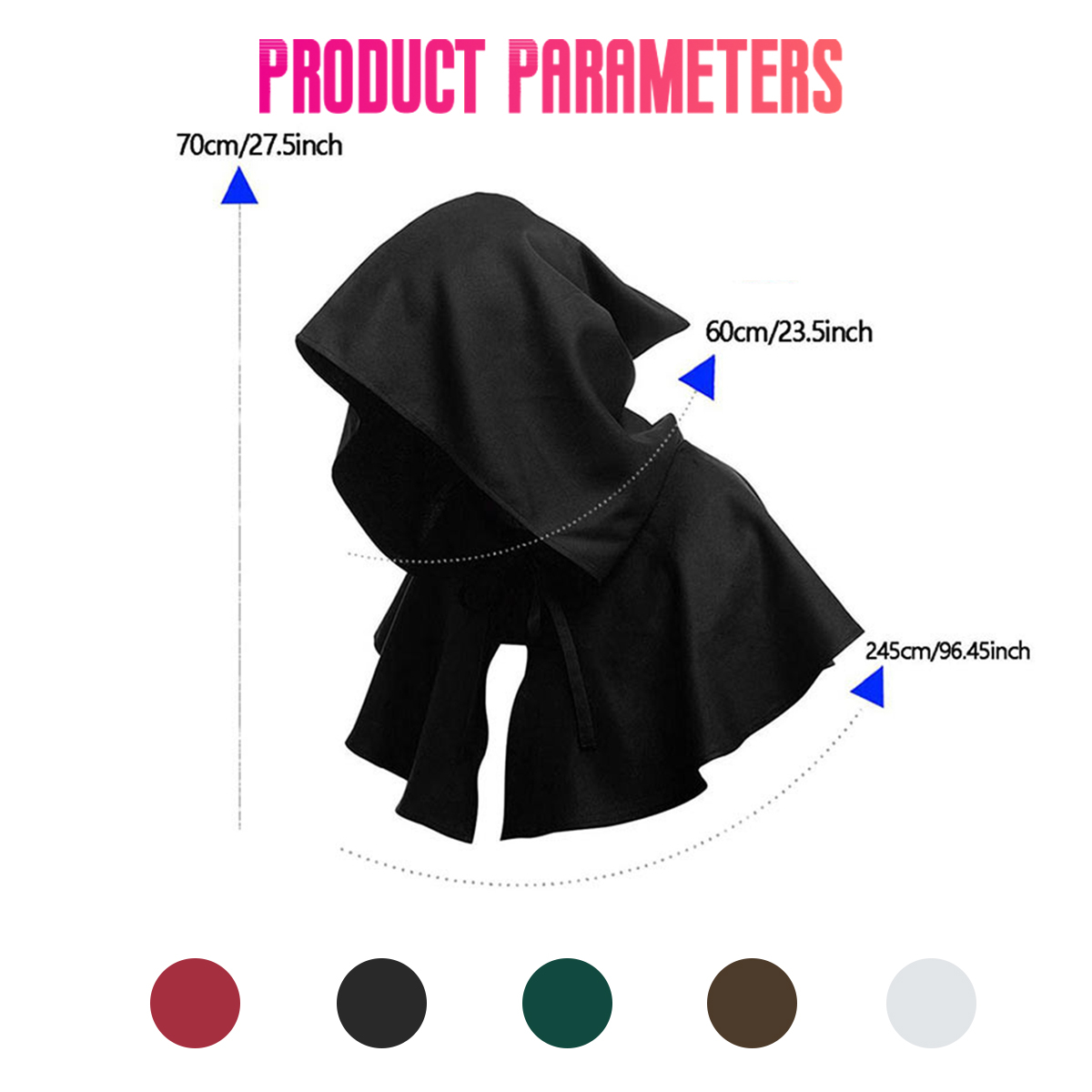 Vintage Death Hooded Cloak Mysterious Party Clothes Cos Halloween ...