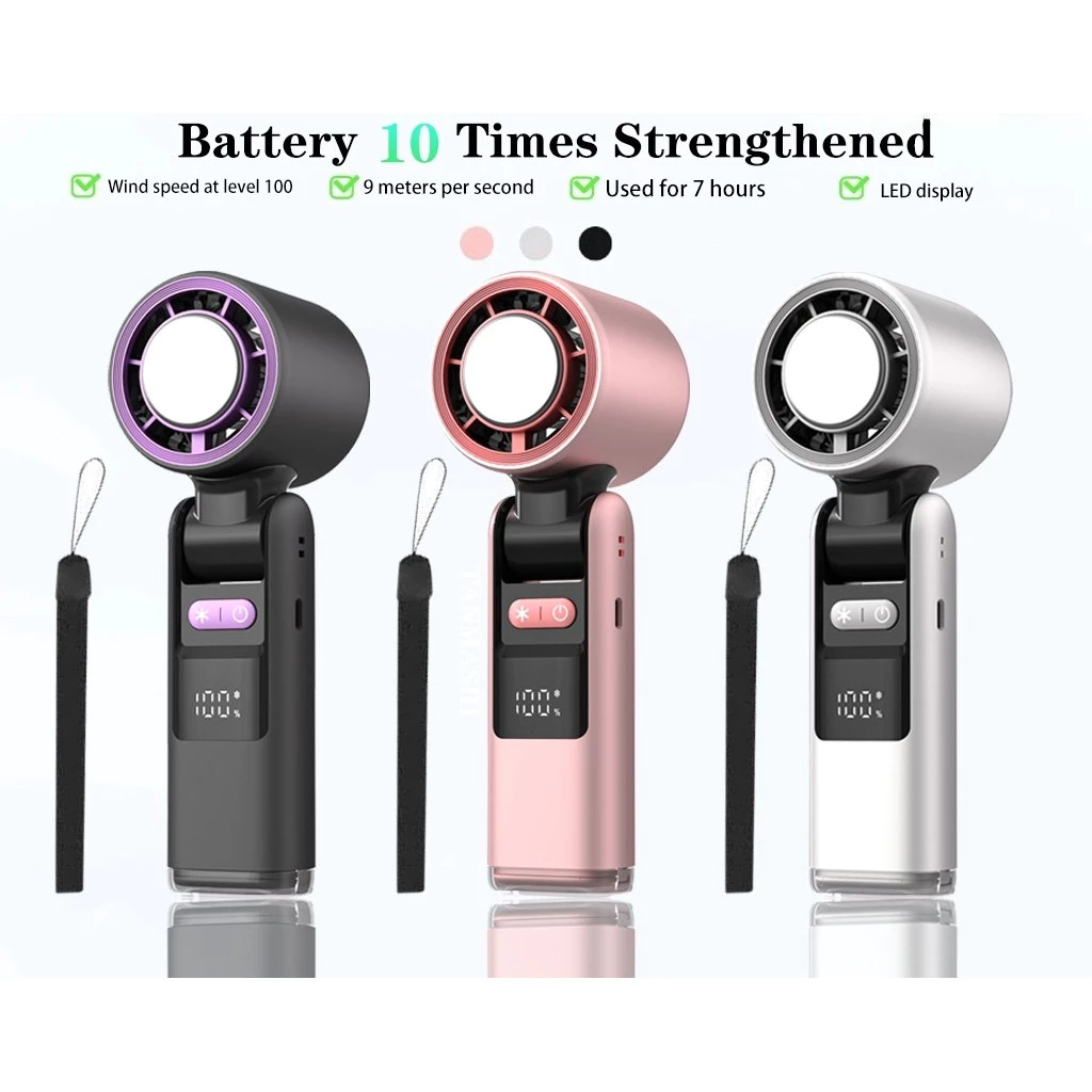 K801 portable cooling fan speed turbo mini fan 4000mAh battery with digital display | Shopee ...