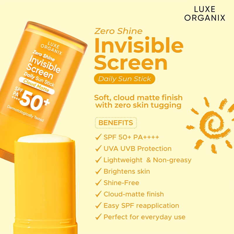 Luxe Organix Zero Shine Invisible Screen Daily Sun Stick, For Face ...