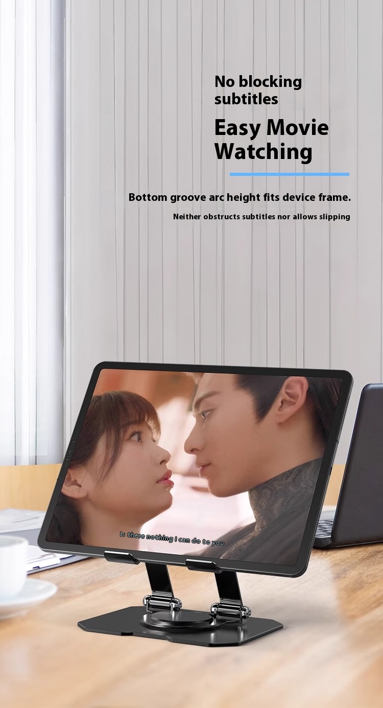 Sturdy Carbon Steel Tablet Stand - 360° Rotating & Portable Foldable ...