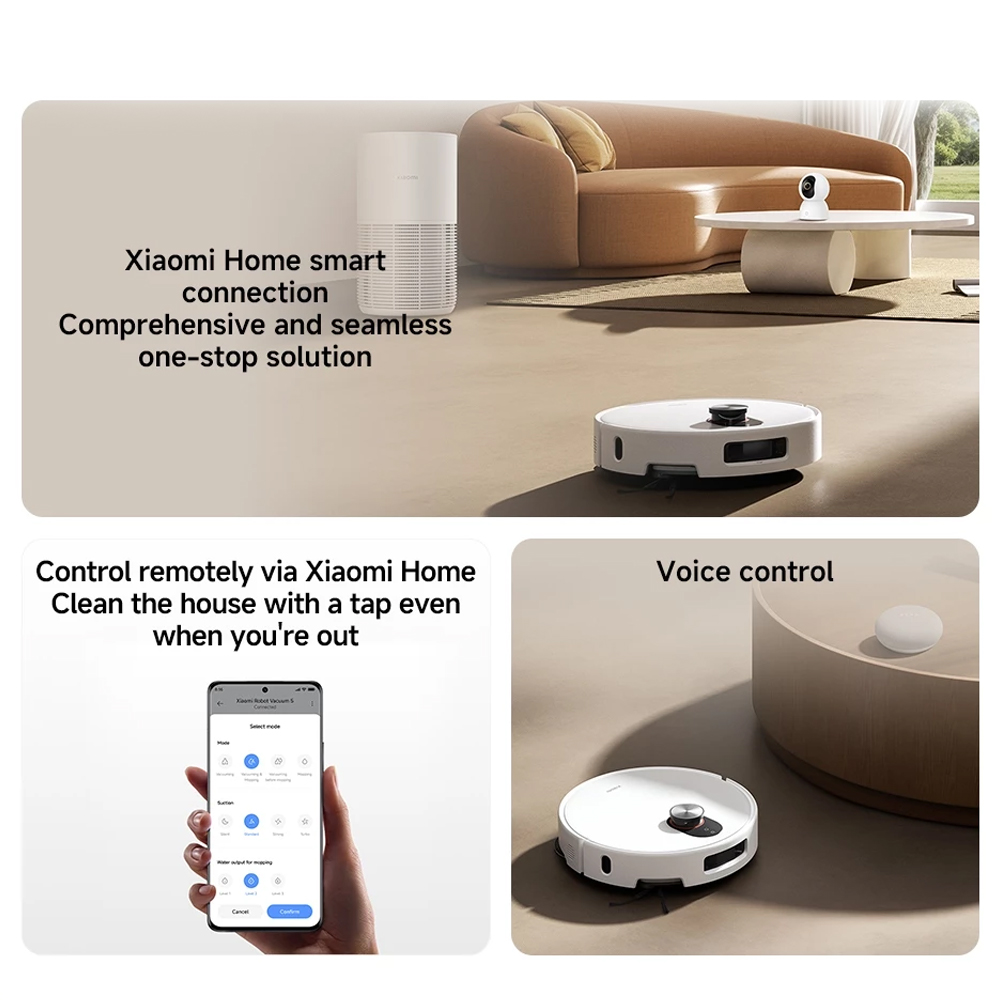 Xiaomi Robot Vacuum 5 Smart Retractable Radar 20000Pa Suction 80° hot water mop washing | Shopee ...