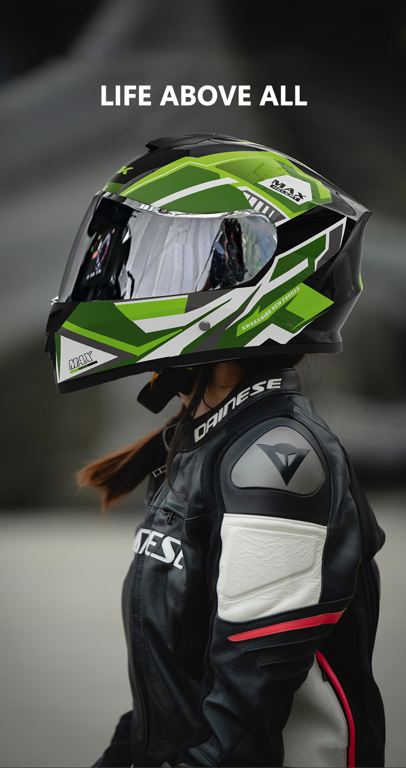 AXK 902 Motorcycle Full Face Helmet HD Dual Mirror With ICC | Shopee ...