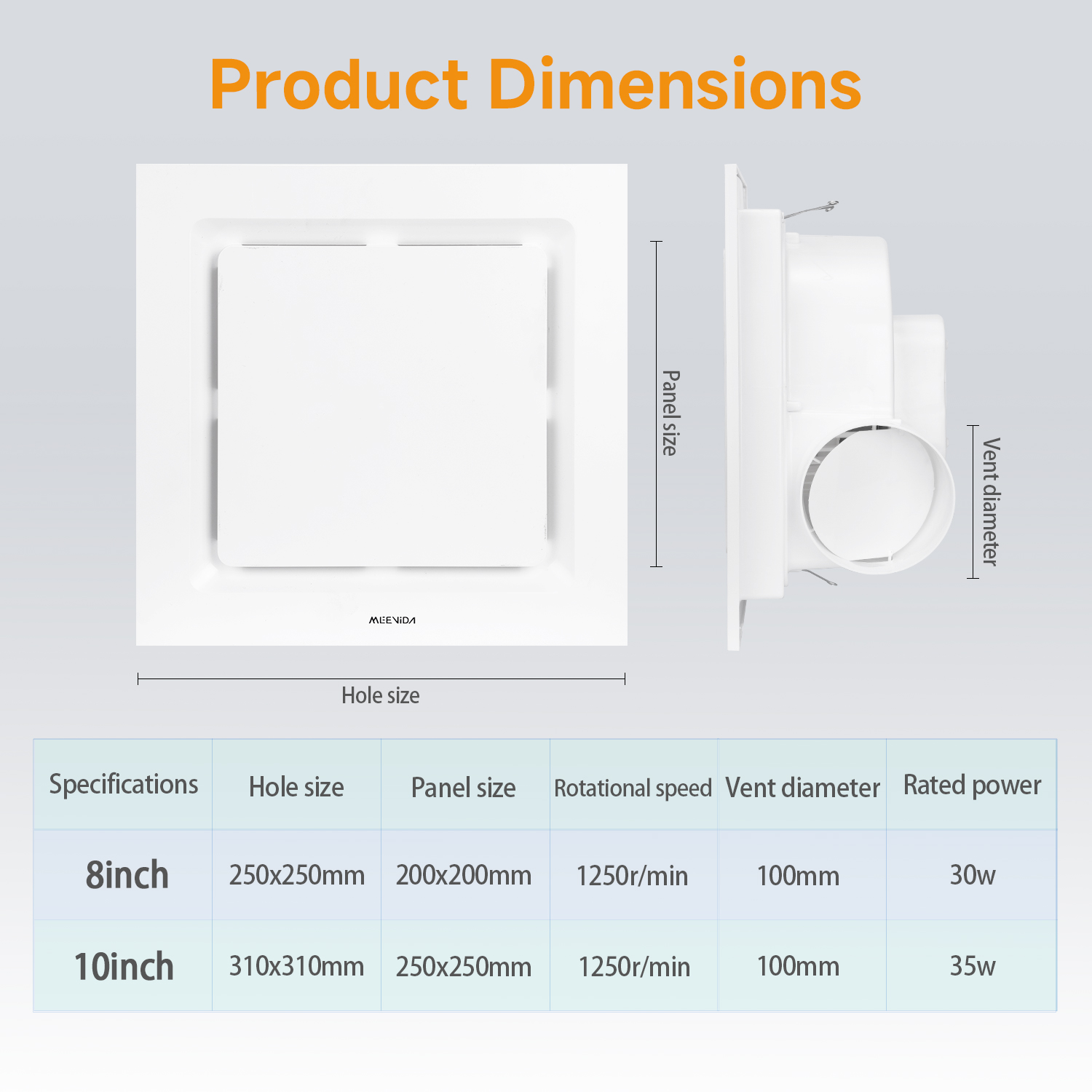 MEEVIDA Exhaust Fan Mute Strong Wind Room Ventilation Fan ...