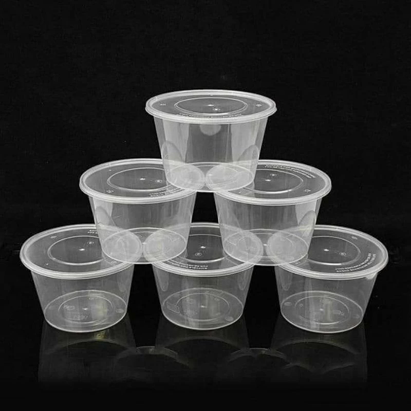 【50 Pcs】Microwaveable Food Container Plastic Round Disposable Container ...