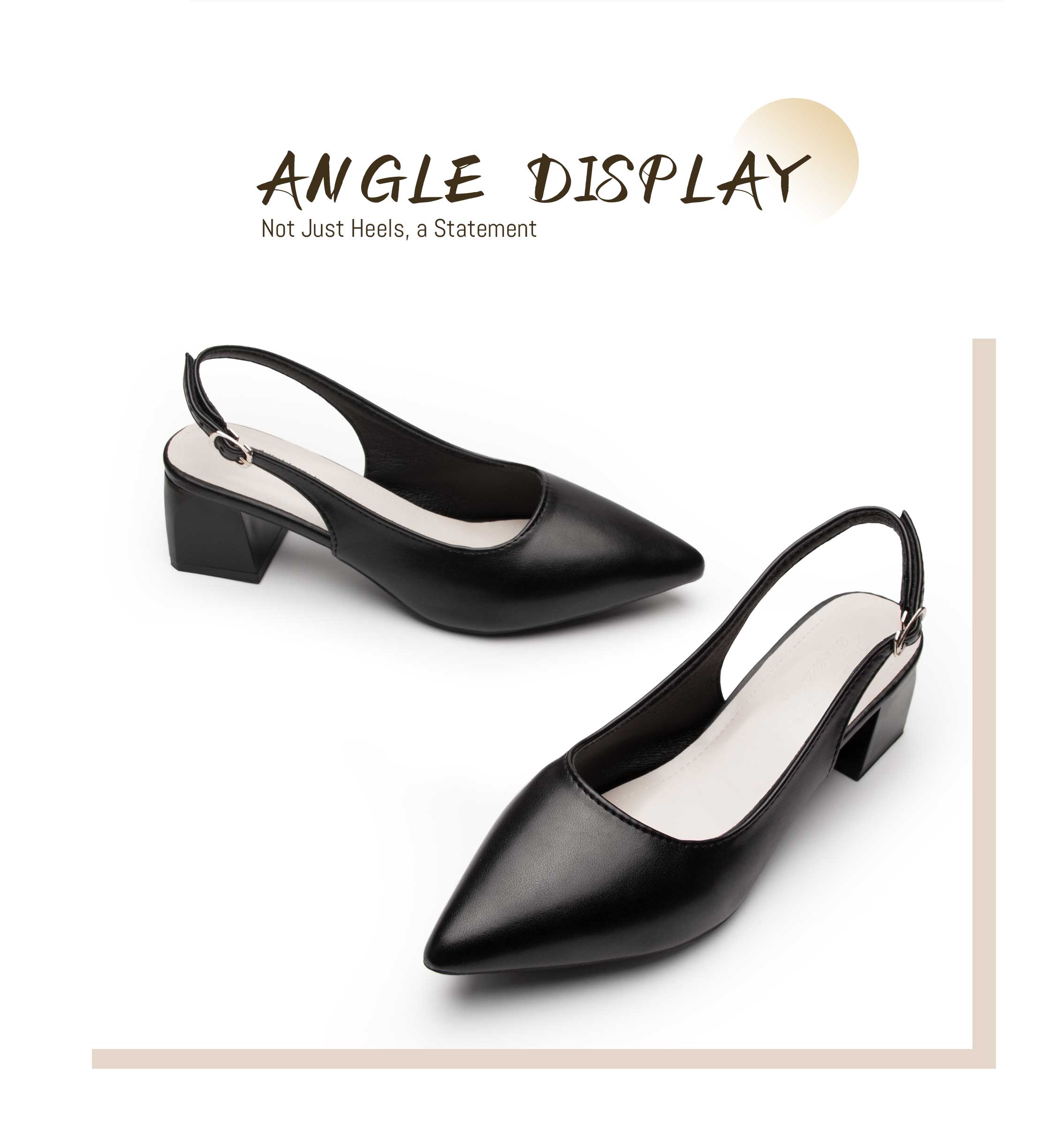 VONICA Korean Style Beige Pointed Toe Sandals for Women with Heels ...