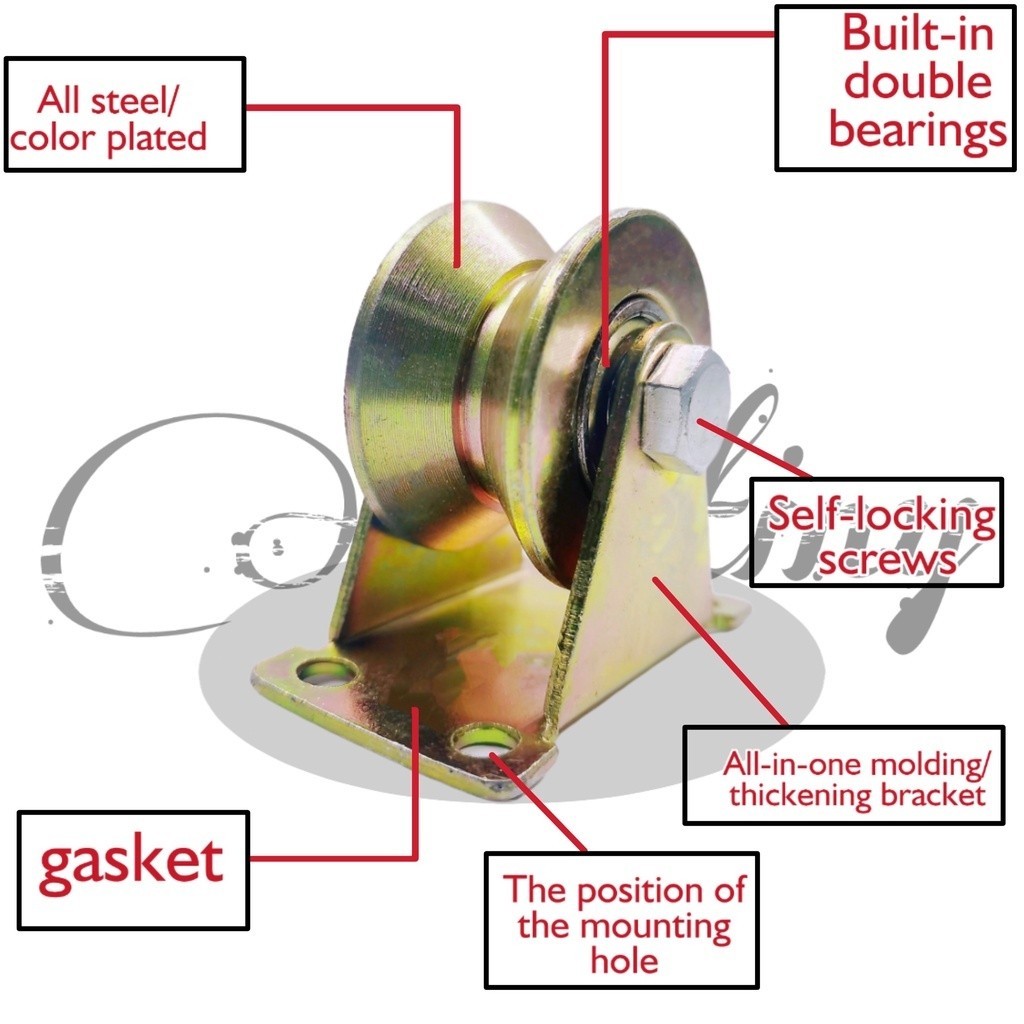 V Groove heavy duty pulley Duty Rigid Caster Track Wheel For Inverted ...