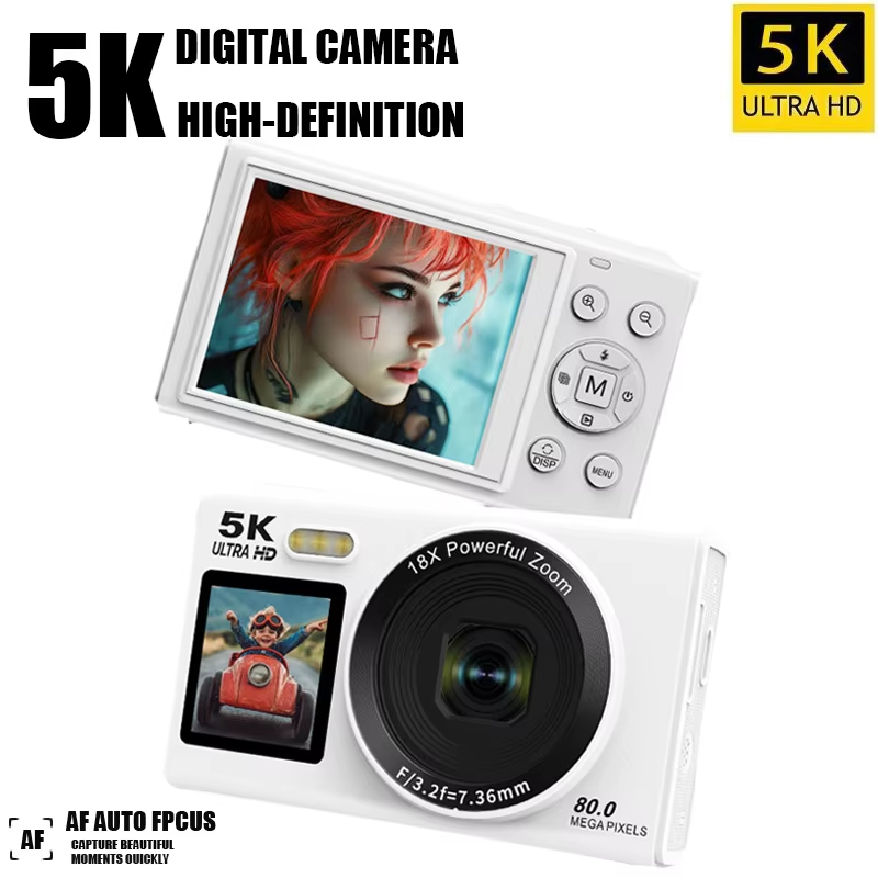 VETXI-3 Digital camera, 5K 80MP dual-screen camera, 2.8-inch 1.5-inch ...