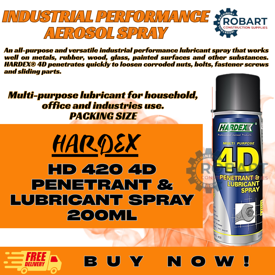 HARDEX 4D PENETRANT & LUBRICANT SPRAY HD 220 200ML | Shopee Philippines