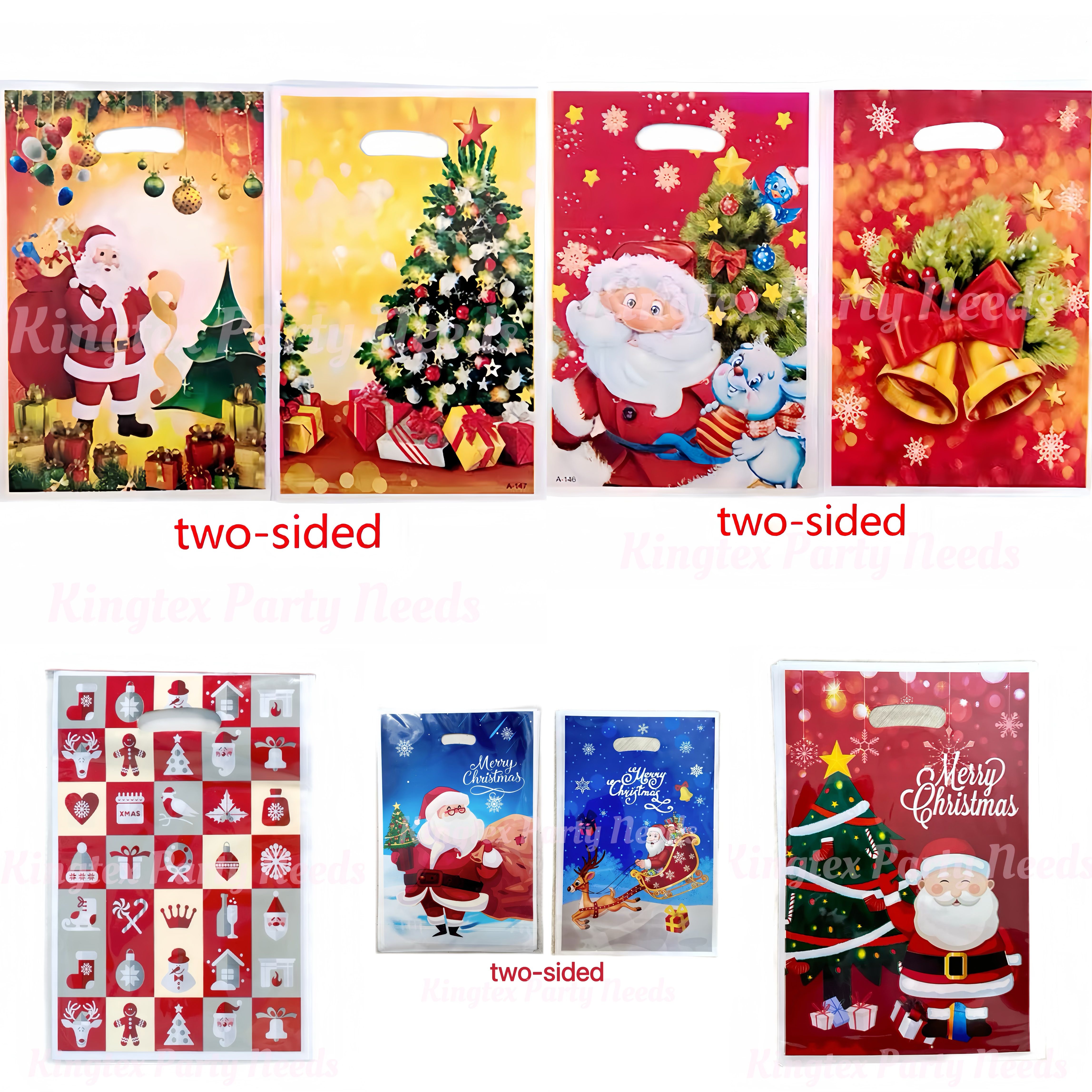2026 Christmas Loot Bag 10pcs Plastic Santa Claus Gift Bags 2 Size Two ...