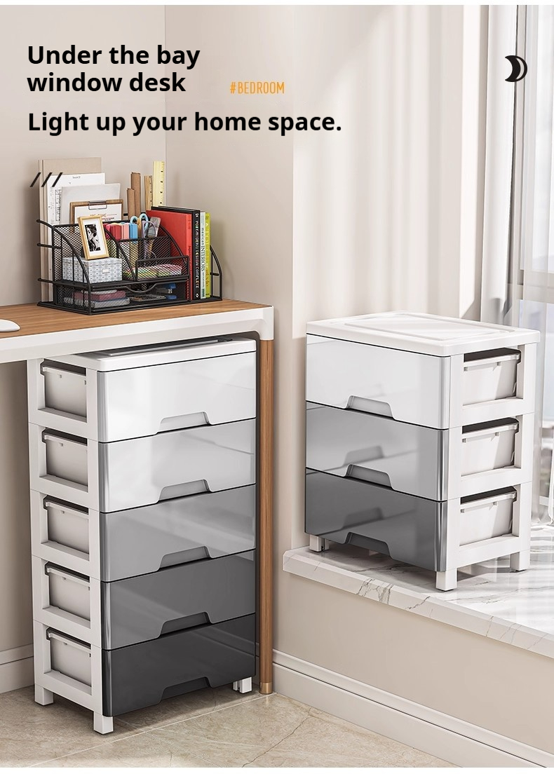 Chic Multi-Layer Plastic Drawer Cabinet For Clothes With Wheels Cabinet ...