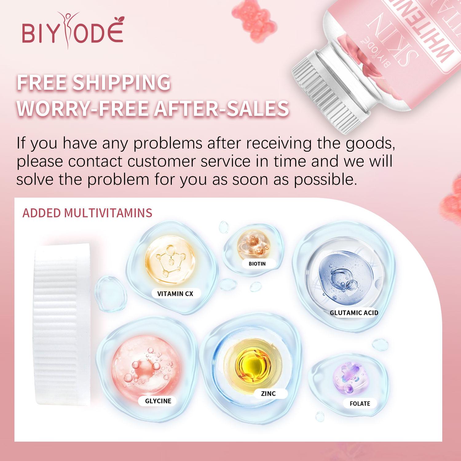 BIYODE Skin Whitening L-Glutathione Vitamins Gummies with Glycine ...