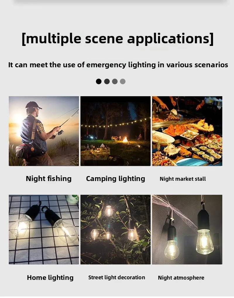 Portable Light Bulb Outdoor Waterproof USB Rechargeable Indoor Light ...