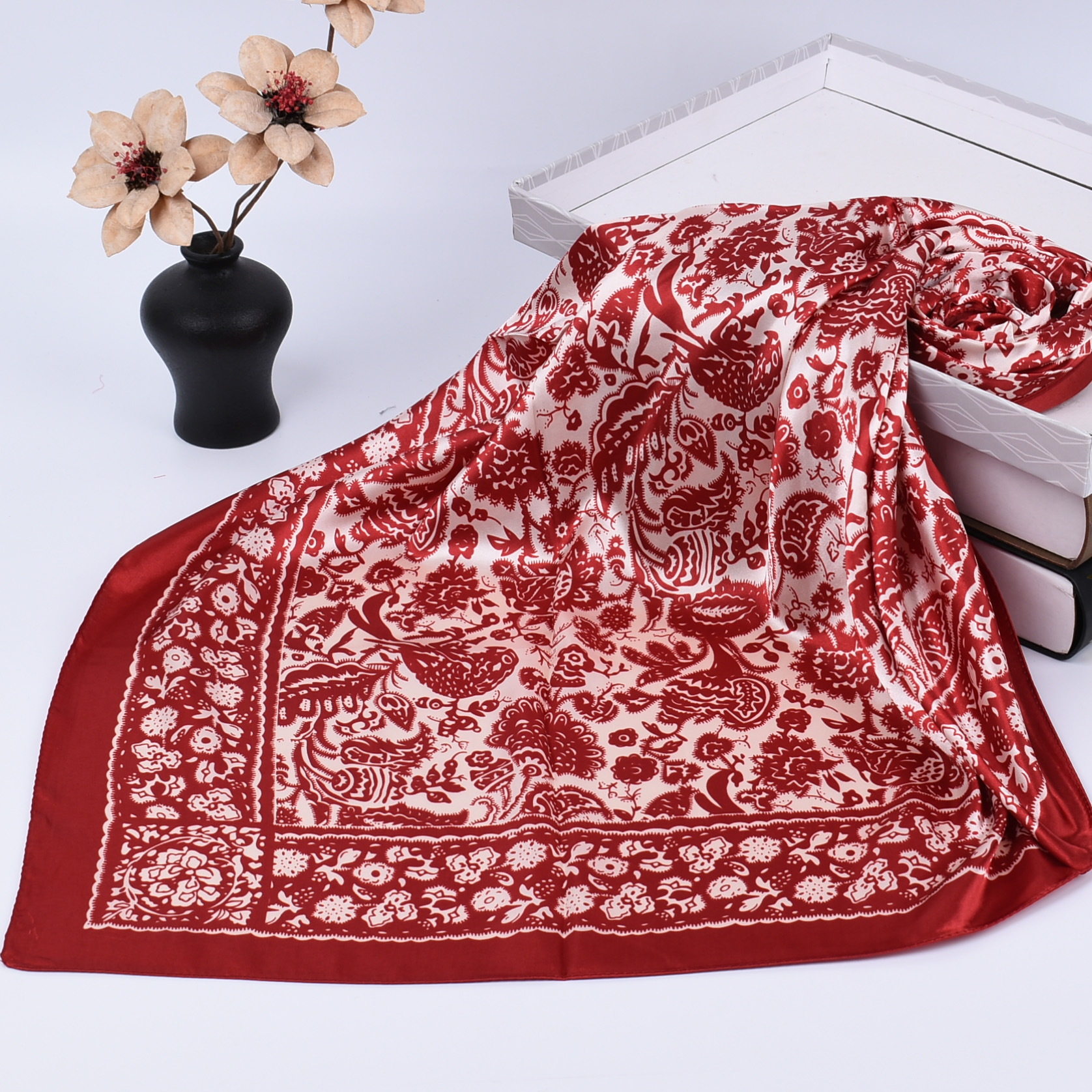 New Arrival Floral Scarves 90*90 cm scarf for women elegant design ...