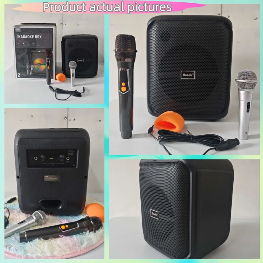Brodu BTS-1740 Bluetooth Speaker Karaoke Speaker with 2 Microphones ...