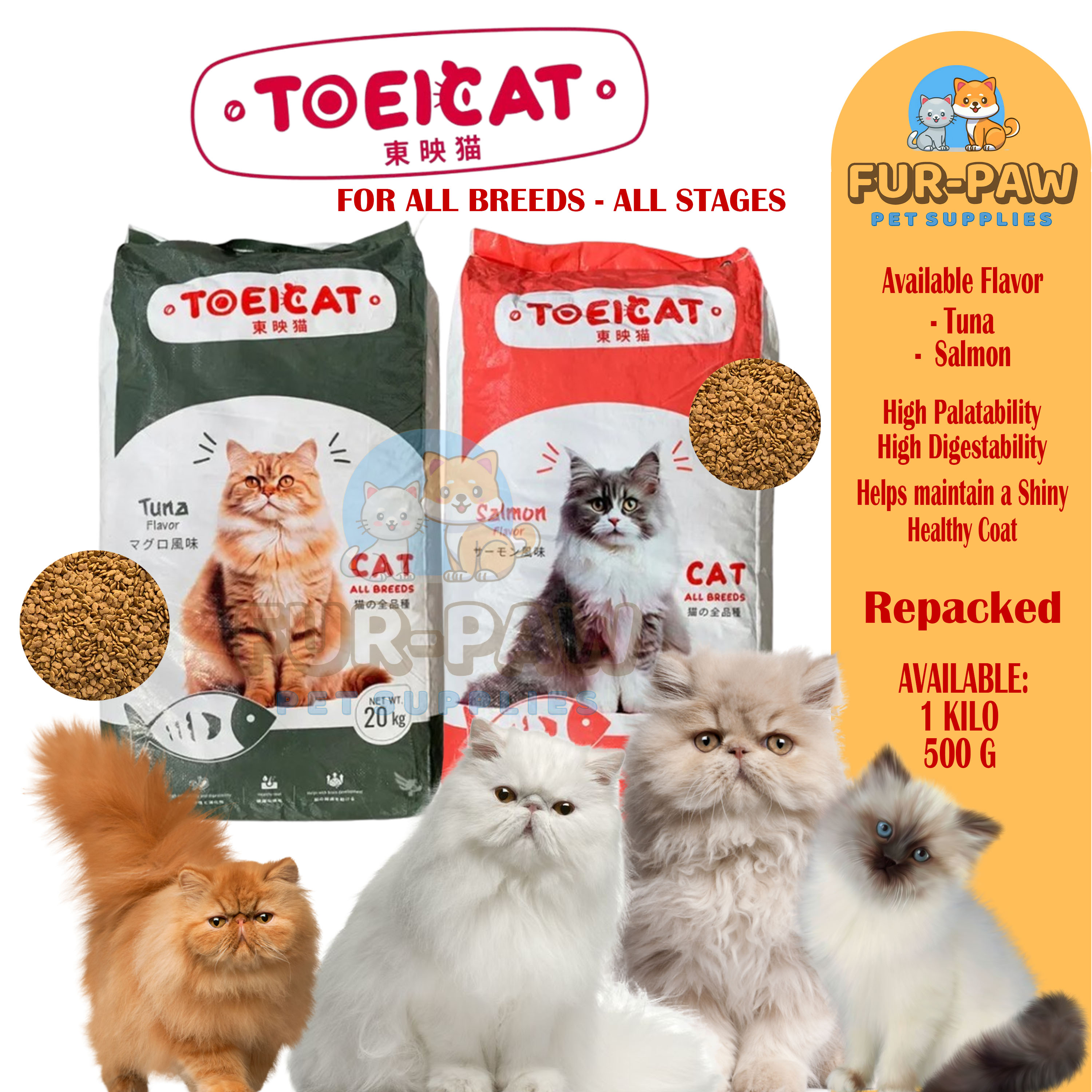 Toei Cat Dry Food Salmon and Tuna Flavor - REPACKED | Shopee Philippines