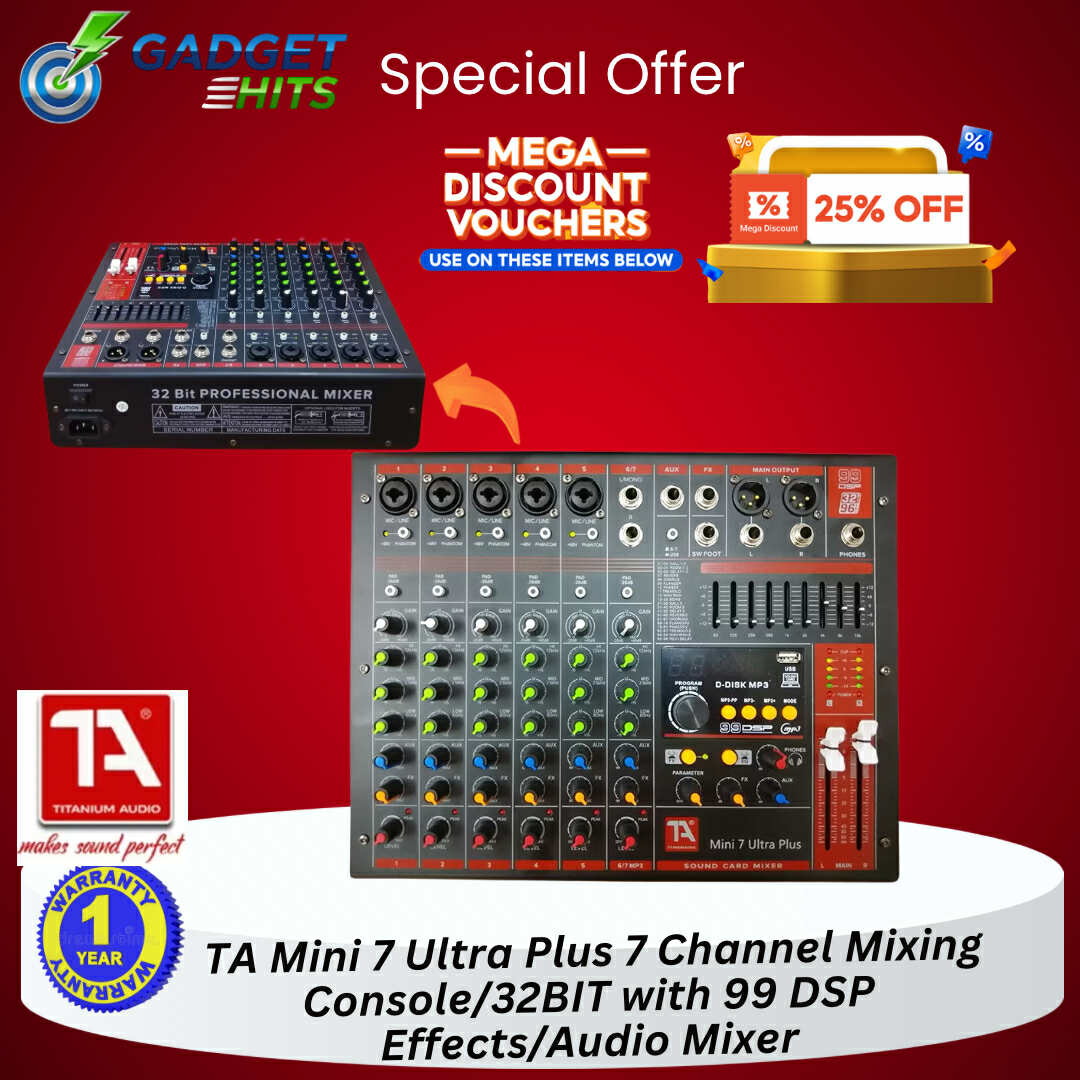 Titanium Audio Mini 7 Ultra Plus Mixer/7 Channel Mixing Console / 32BIT ...