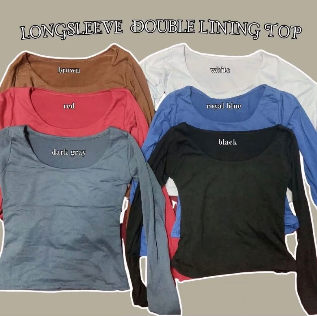 Longsleeve Double lining Top fit (Small -Medium) | Shopee Philippines