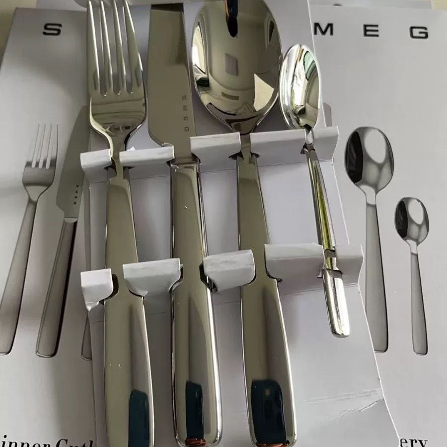 SMEG Tableware 4 Piece Set Dinner Cutlery Western Restaurant Stainless ...