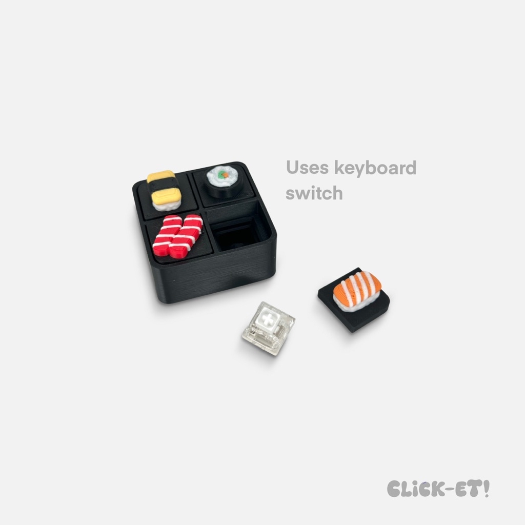CLICK-ET! Bento Box Clicker Keychain by Slycelab 4Buttons 3D Printed ...