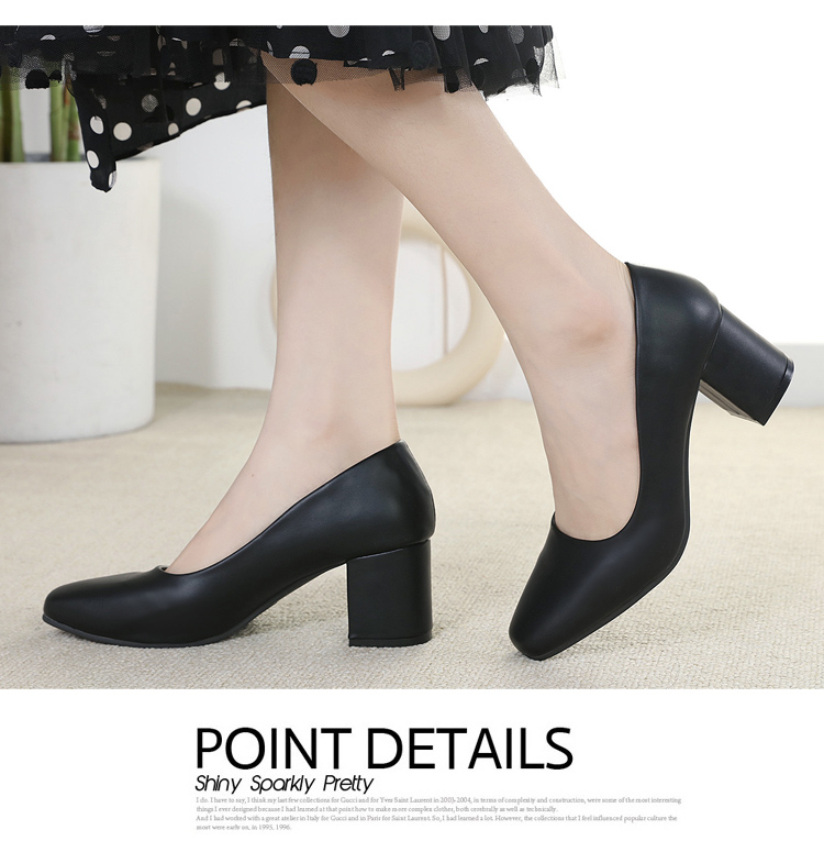 2-inch pointed toe closed toe office graduation leather high heels for ...