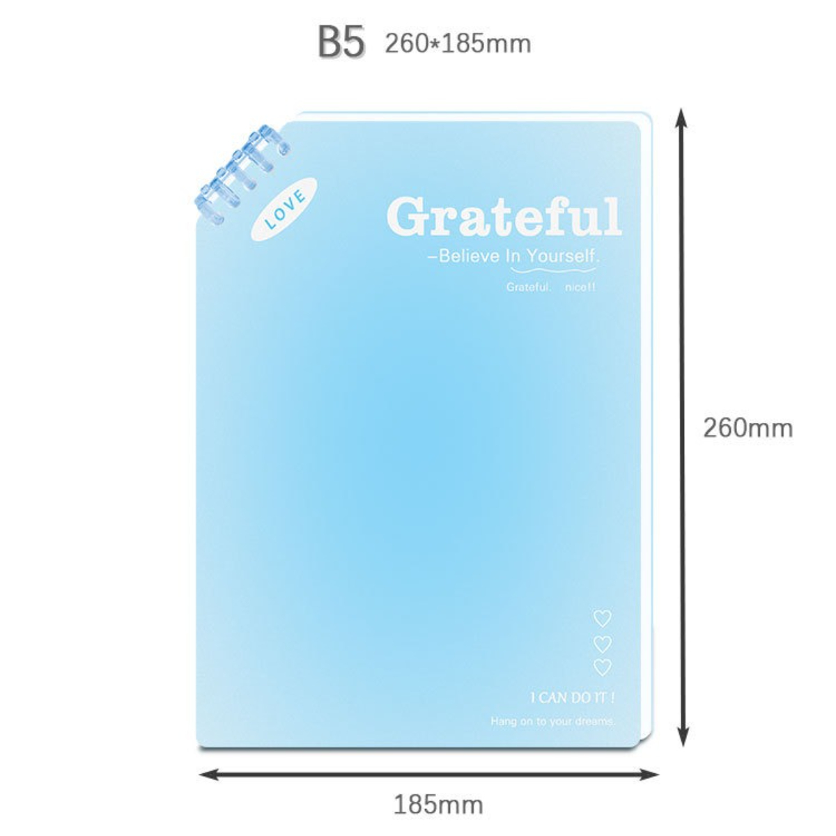 B5 Slant Flip Up Binder Notebook 60Sheets Spiral Ring Refillable ...