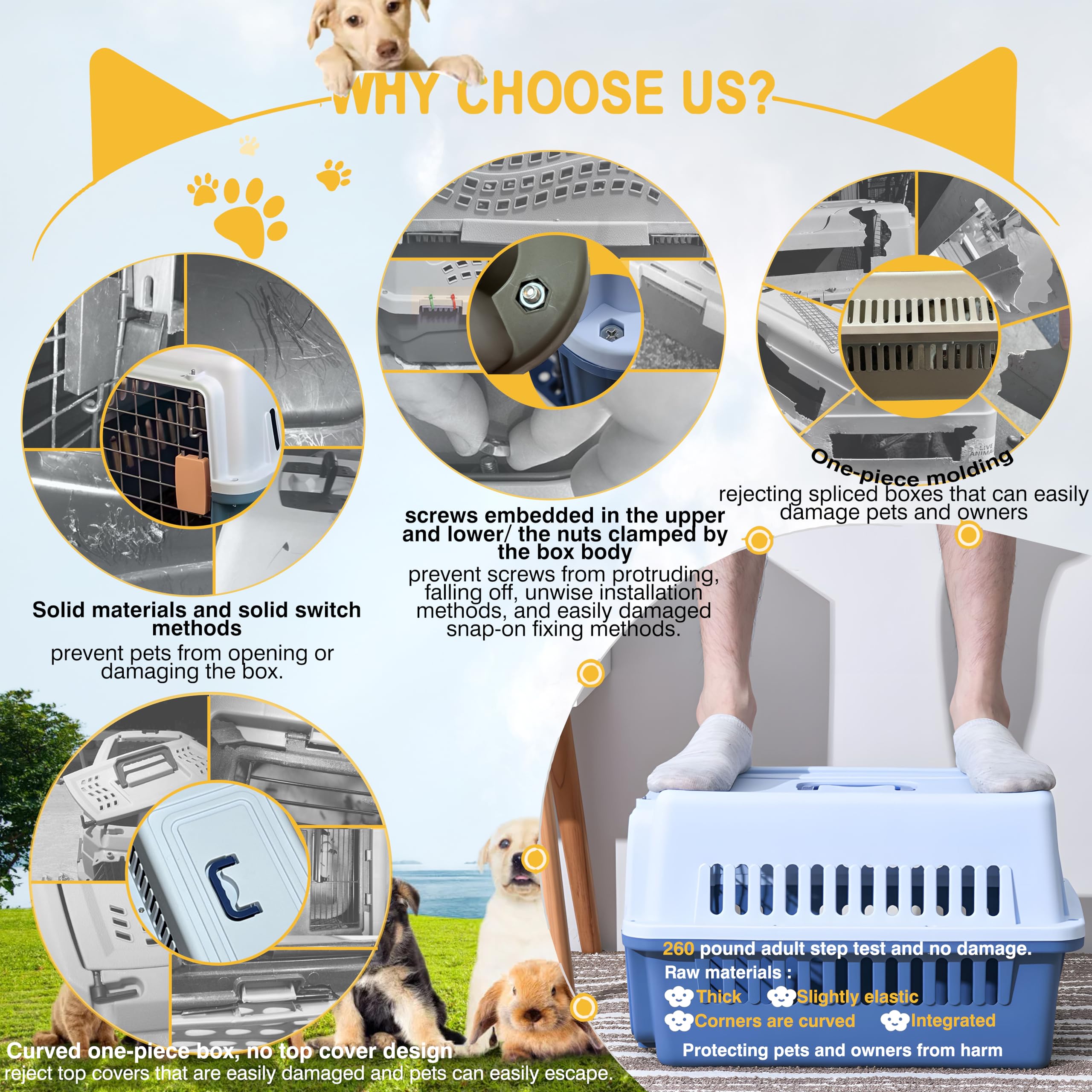 【COD】Pet Travel Box Pet Carrier Portable Cage Suitable for Dogs and ...