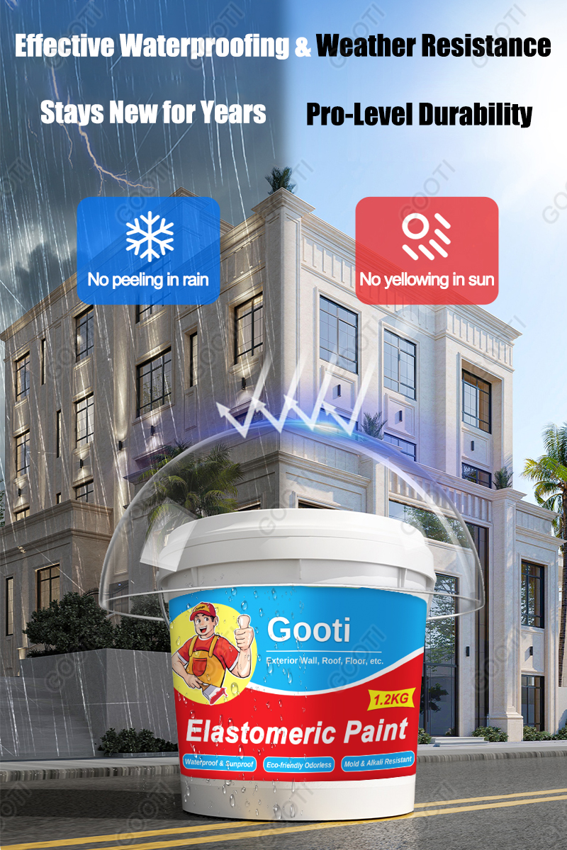 Odorless Sun Rain Shine Elastomeric Paint 100% Acrylic For Exterior ...
