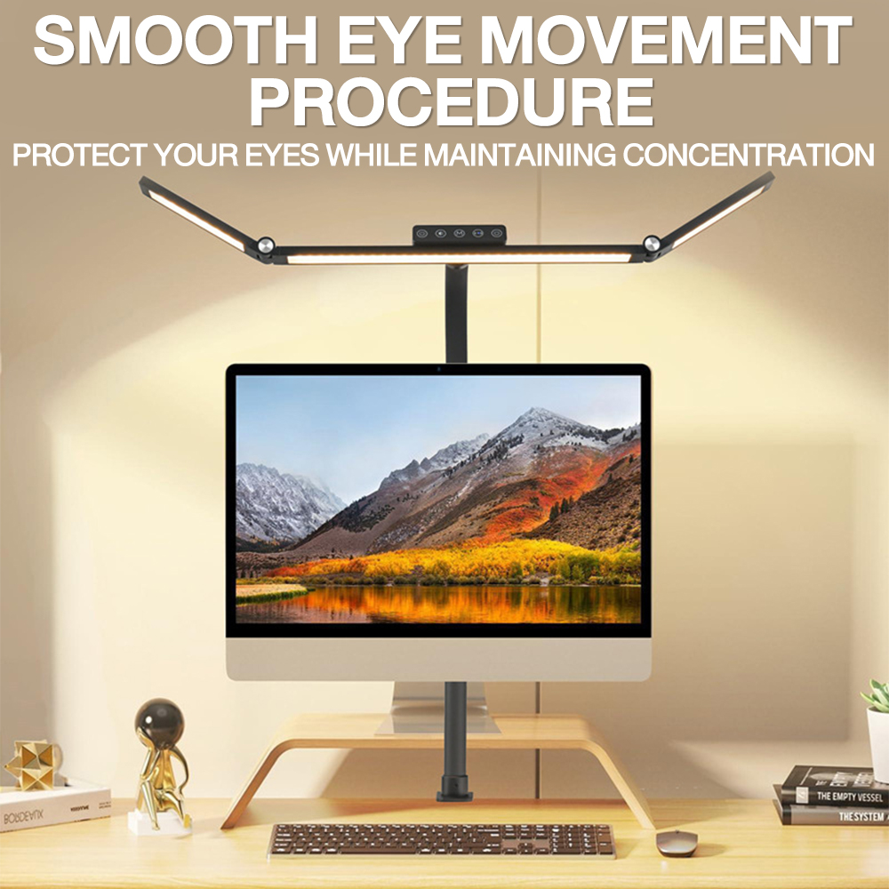 10 Dimmable Levels LED Desk Lamp with Remote Sensor Flexible Gooseneck ...